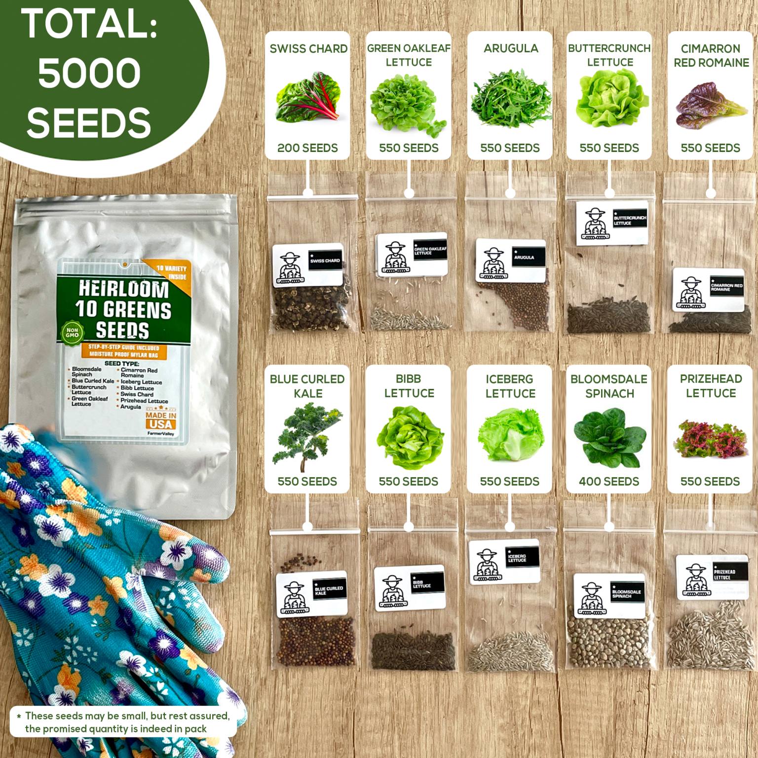 Heirloom Lettuce and Greens Seeds (14 Varieties) - FarmerValley